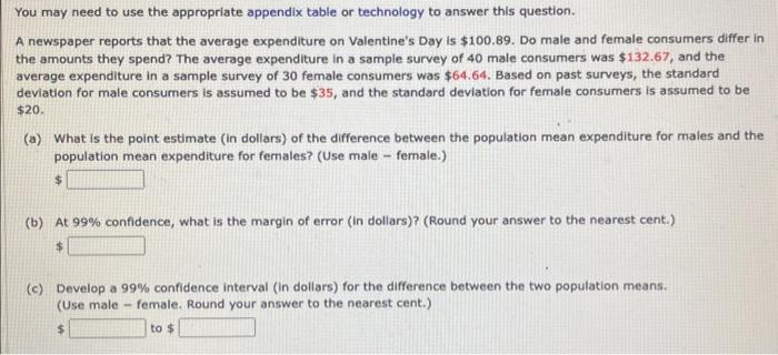 Solved You may need to use the appropriate appendix table or | Chegg.com