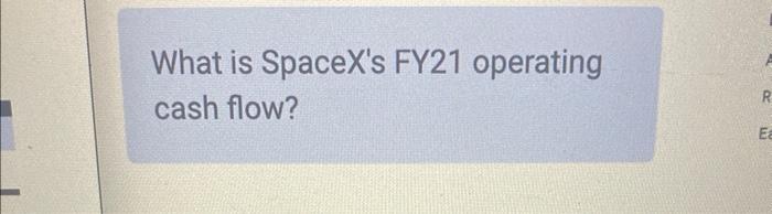 Solved What is SpaceX's FY21 operating cash flow? Income | Chegg.com