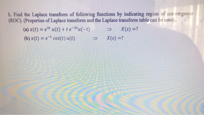 Solved 1. Find the Laplace transform of following functions | Chegg.com