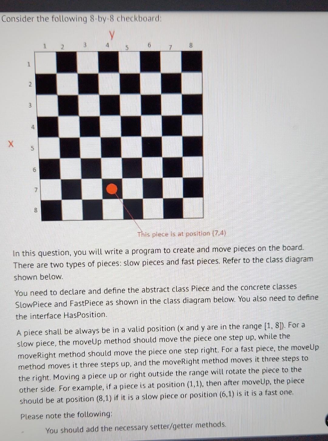 Solved Consider the following 8-by-8 checkboard: This piece | Chegg.com