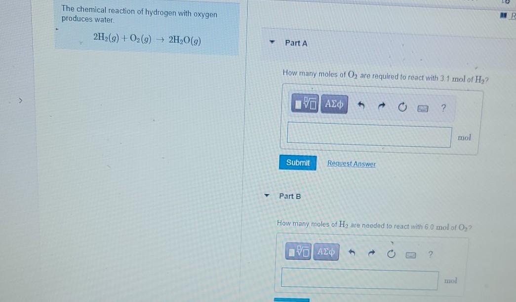 Solved The chemical reaction of hydrogen with oxygen | Chegg.com