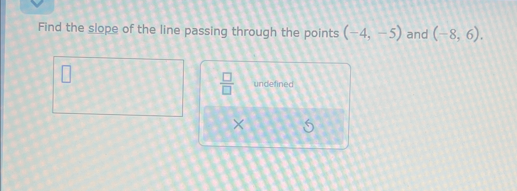 Solved Find the slope of the line passing through the points | Chegg.com