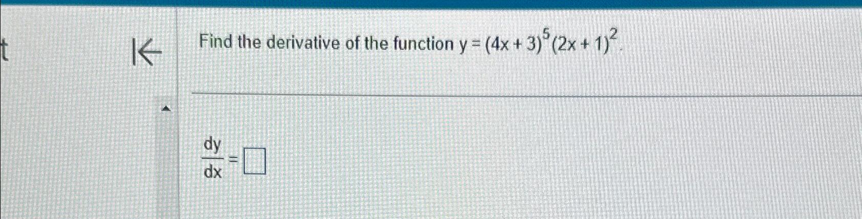 Solved Find the derivative of the function | Chegg.com