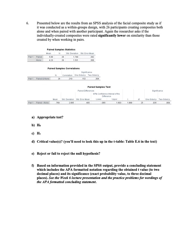 Solved Presented below are the results from an SPSS analysis | Chegg.com
