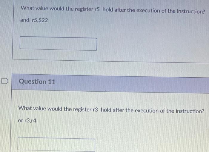 Solved What value would the register r5 hold after the | Chegg.com