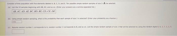 Solved Consider a finita population with five elements | Chegg.com