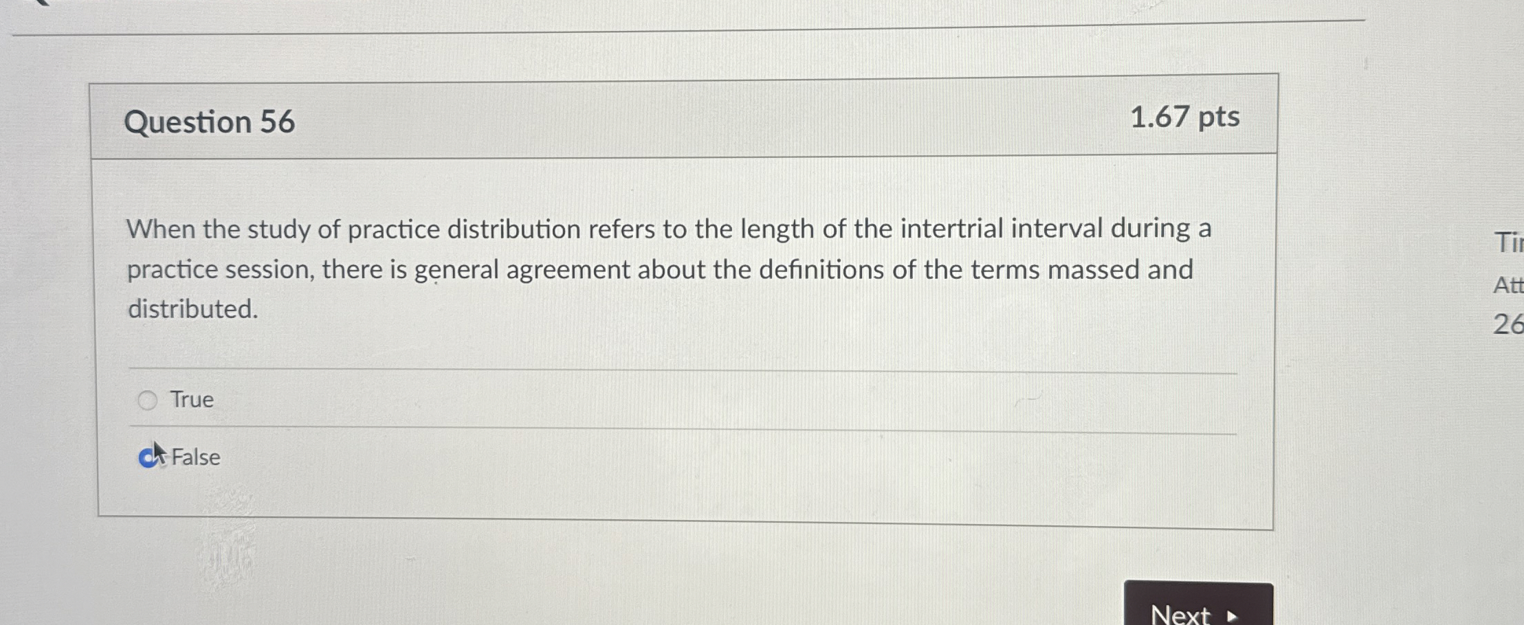 Solved Question 561.67 ﻿ptsWhen the study of practice | Chegg.com