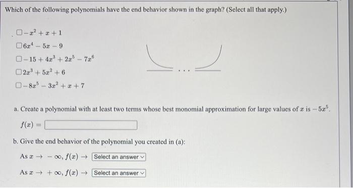 Solved Which of the following polynomials have the end | Chegg.com
