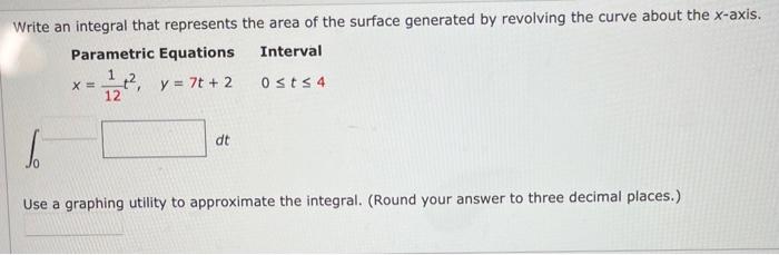 Solved Write an integral that represents the area of the | Chegg.com