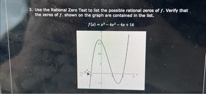 Solved Use the Rational Zero Test to list the possible | Chegg.com