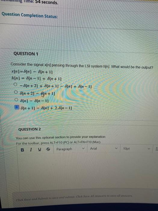 Solved Question Completion Status: QUESTION 1 Consider the | Chegg.com