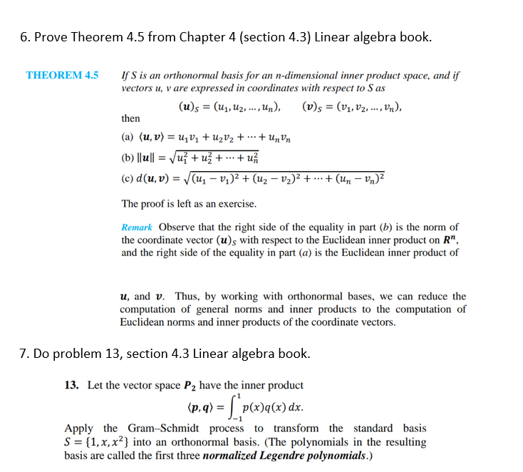 Prove Theorem 4.5 ﻿from Chapter 4 (section 4.3) | Chegg.com