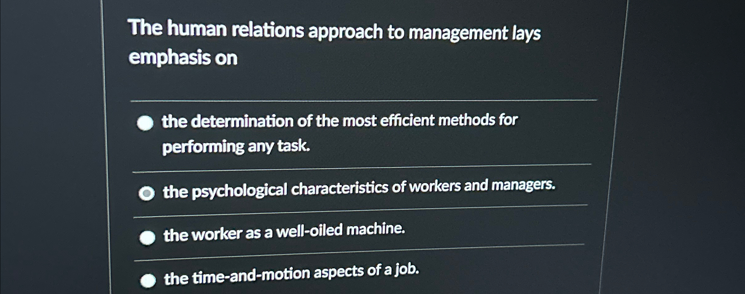 Solved The human relations approach to management lays | Chegg.com