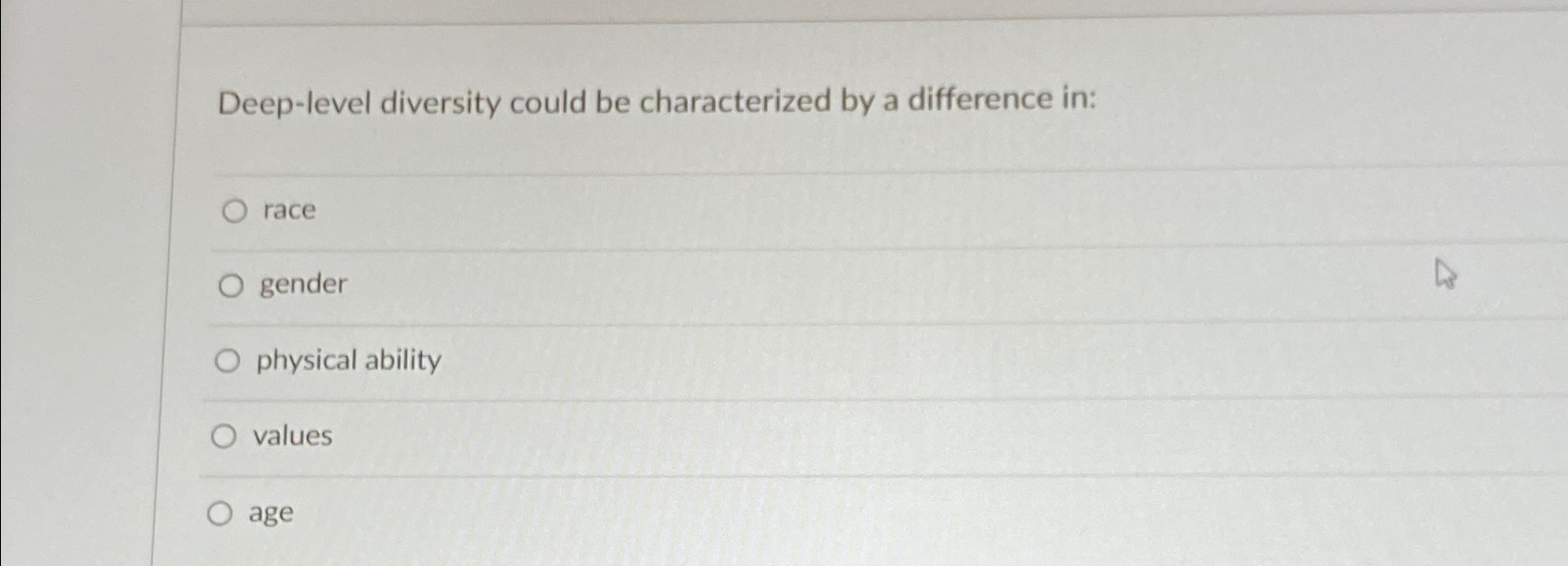 Solved Deep-level diversity could be characterized by a | Chegg.com