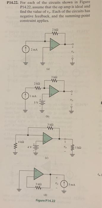 Solved P14.22. For each of the circuits shown in Figure | Chegg.com