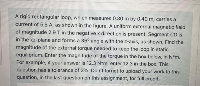 Solved A rigid rectangular loop, which measures 0.30 m by | Chegg.com