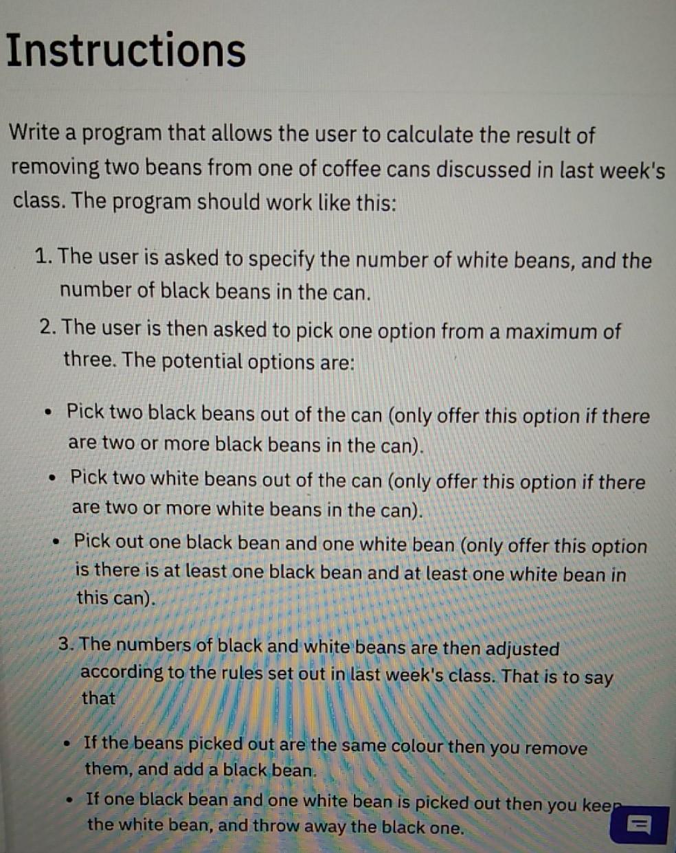 Solved Instructions Write a program that allows the user to | Chegg.com