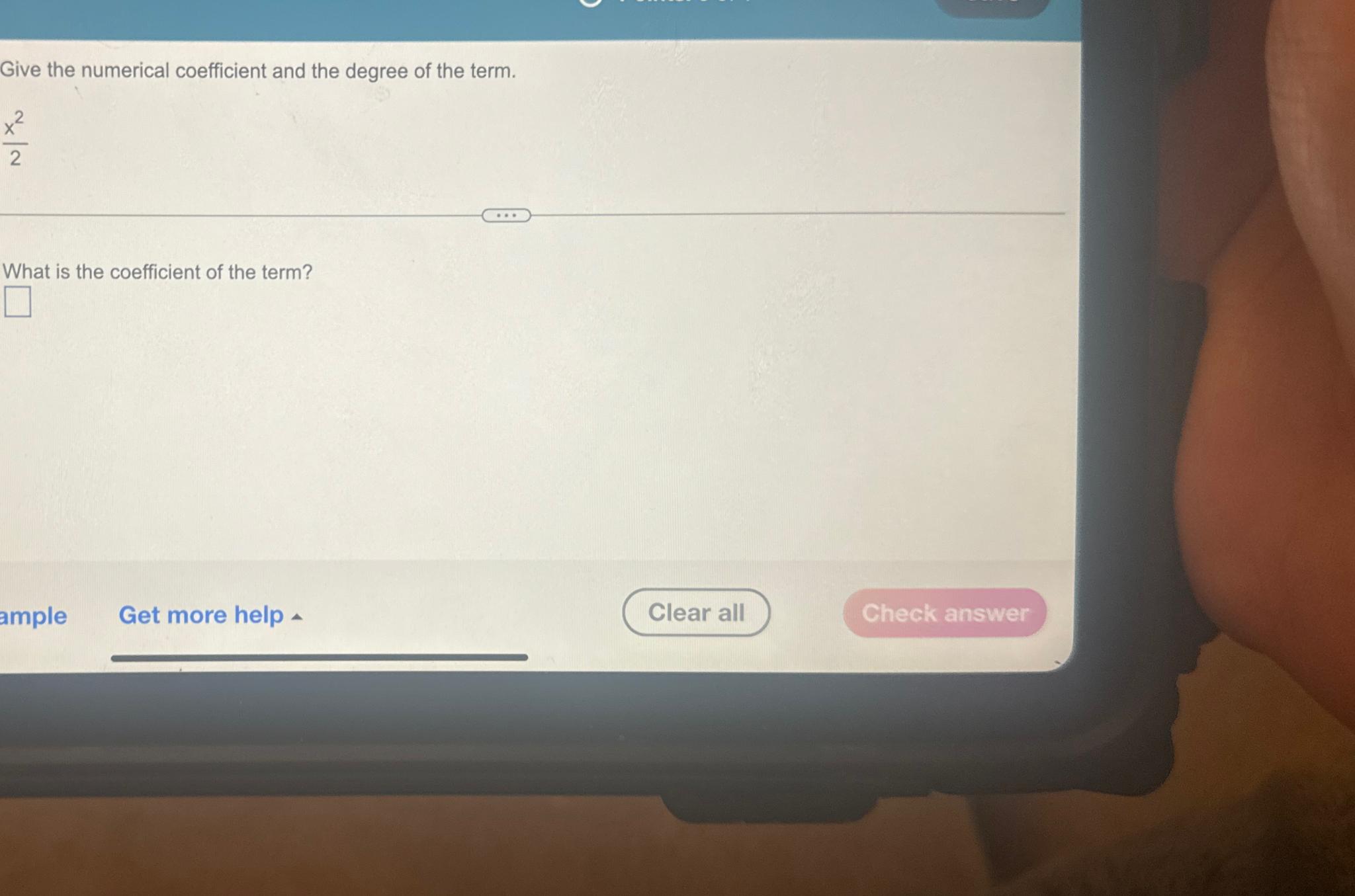 Solved Give the numerical coefficient and the degree of the | Chegg.com