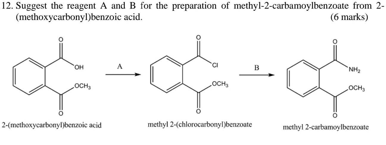 Solved 12. Suggest the reagent A and B for the preparation | Chegg.com