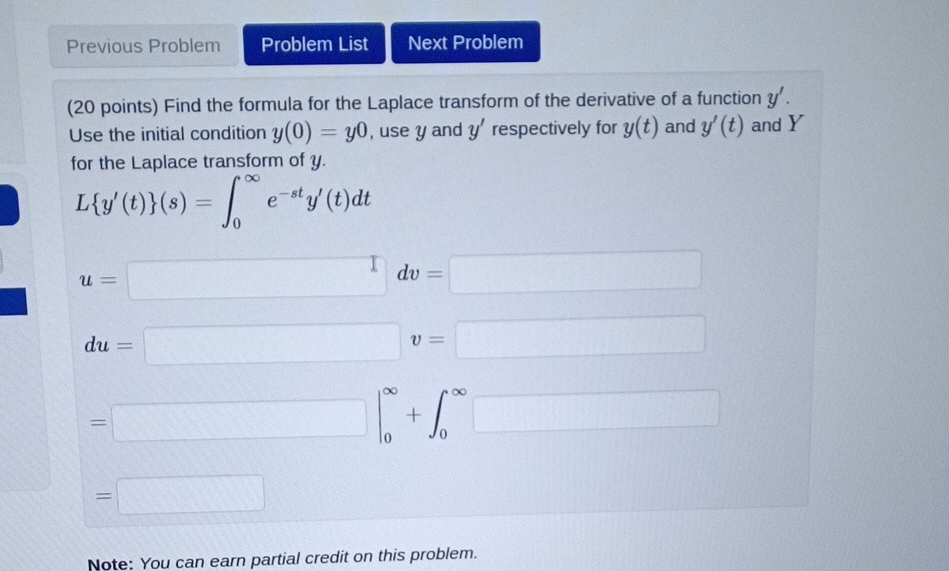 Solved (20 ﻿points) ﻿Find the formula for the Laplace | Chegg.com