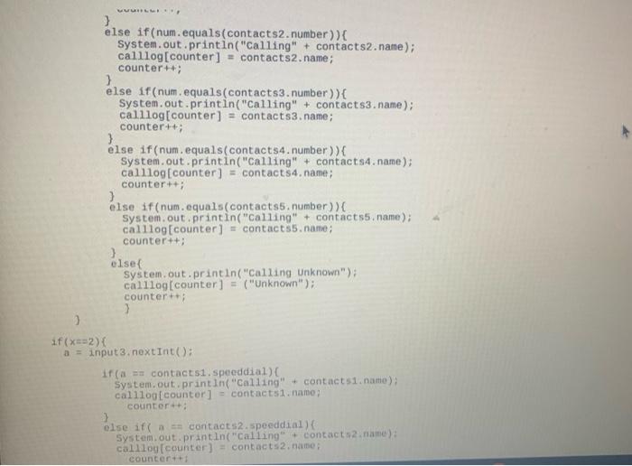 Solved [10 points] Rewrite line 37 [counter++;] in contacts | Chegg.com