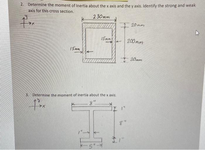 Solved ť 2. Determine the moment of Inertia about the x axis | Chegg.com