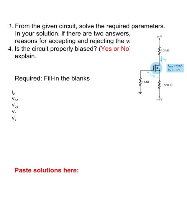 Solved 3. From the given circuit, solve the required | Chegg.com