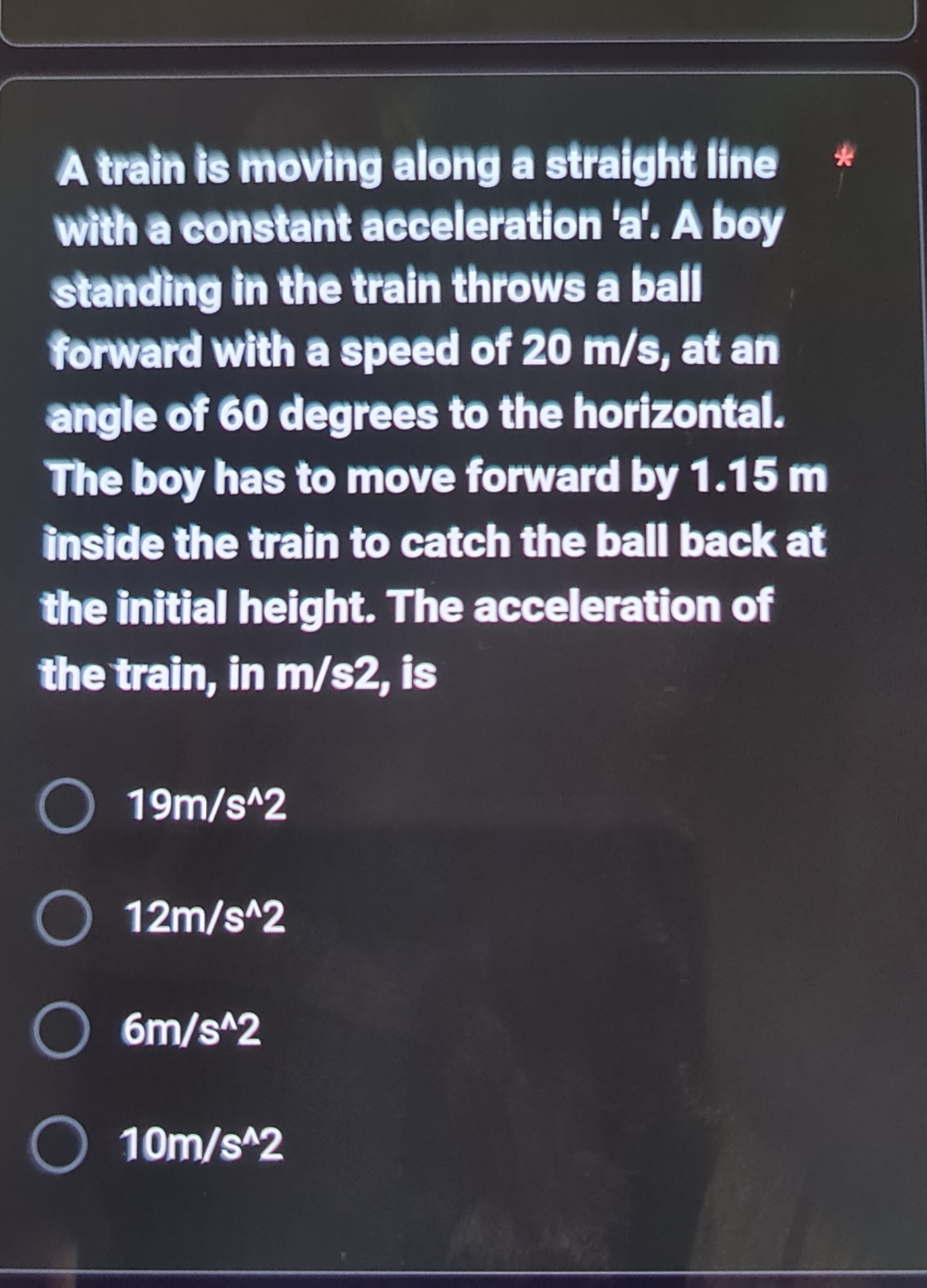 Solved A train is moving along a straight the with a | Chegg.com