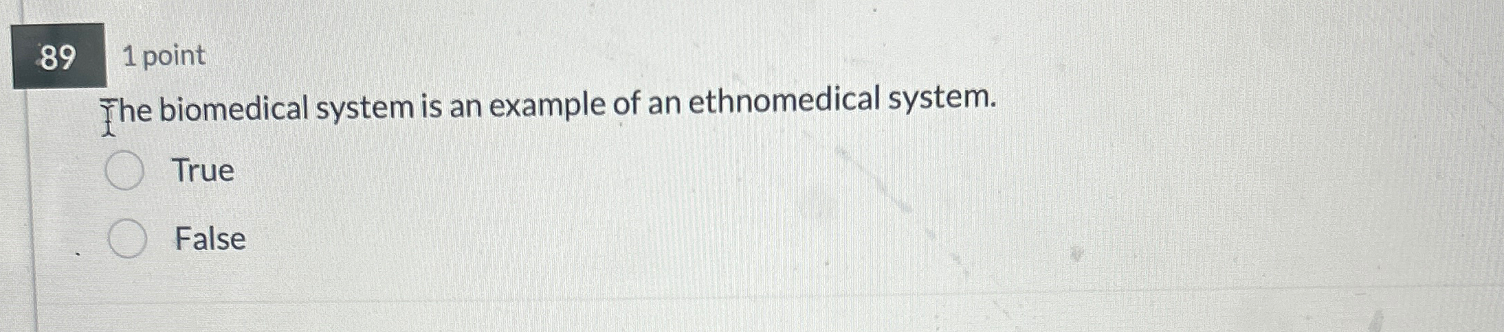 Solved 891 ﻿pointFhe biomedical system is an example of an | Chegg.com