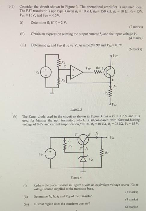 Solved 3 A Consider The Circuit Shown In Figure 3 The