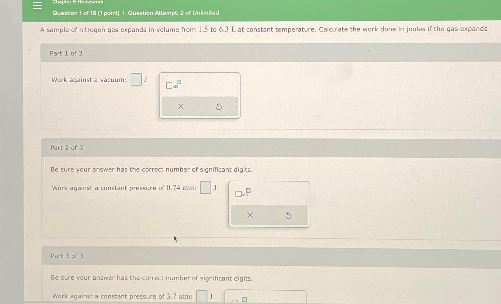 Solved Question 1 ﻿of 18 (1 ﻿point) ﻿I Question Attempt: 2 | Chegg.com