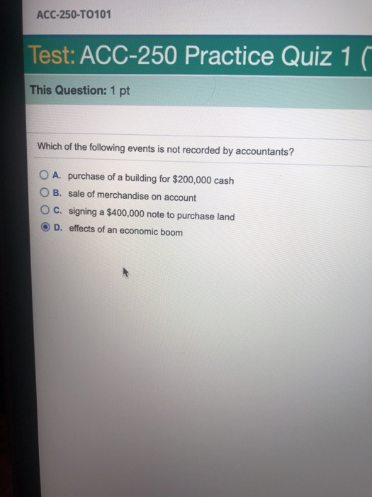 Solved ACC-250-T0101 Test: ACC-250 Practice Quiz 1 6 This | Chegg.com