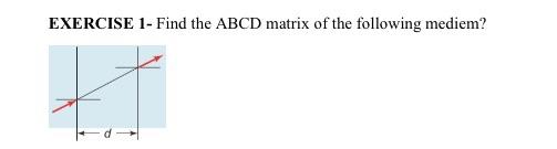 Solved EXERCISE 1-Find the ABCD matrix of the following | Chegg.com
