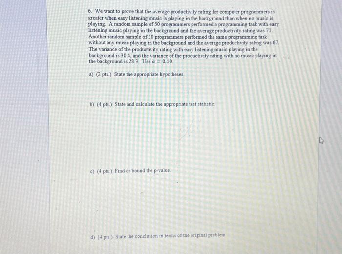 Solved 6. We want to prove that the average productivity | Chegg.com