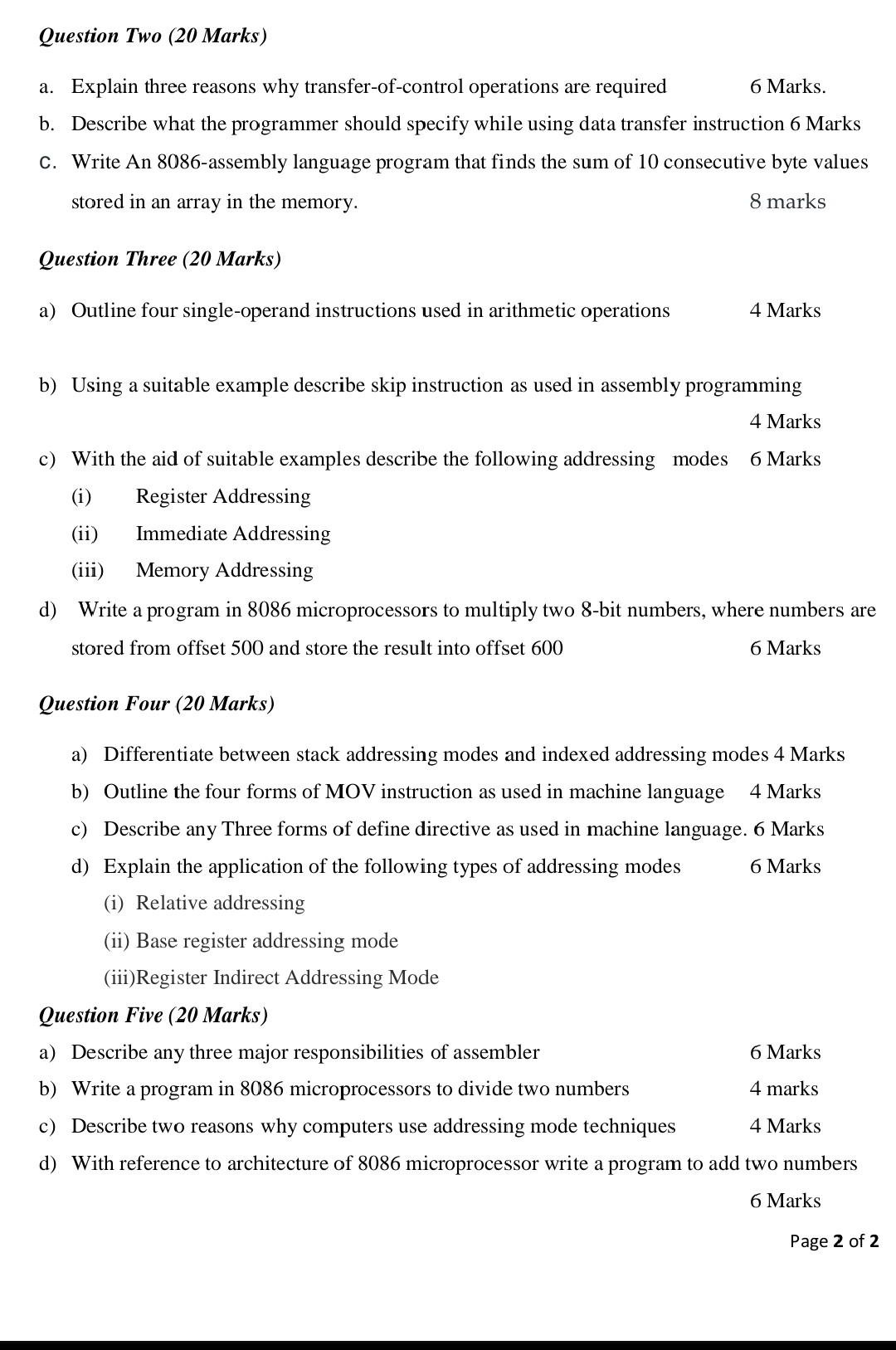 Solved Question Two (20 Marks) a. Explain three reasons why | Chegg.com Solved Question Two (20 Marks) a. Explain three reasons why | Chegg.com