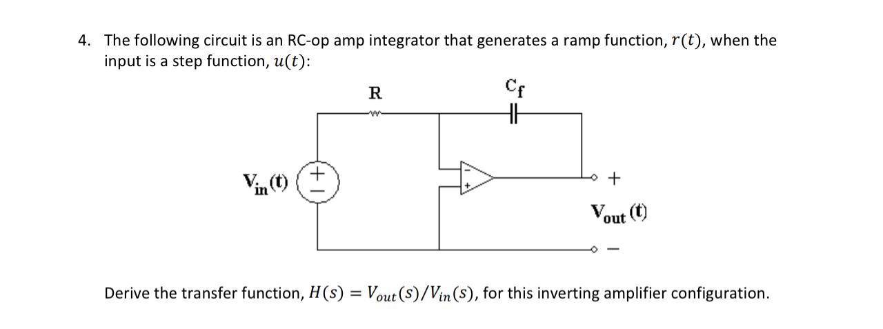 The following circuit is an RC-op amp integrator that | Chegg.com