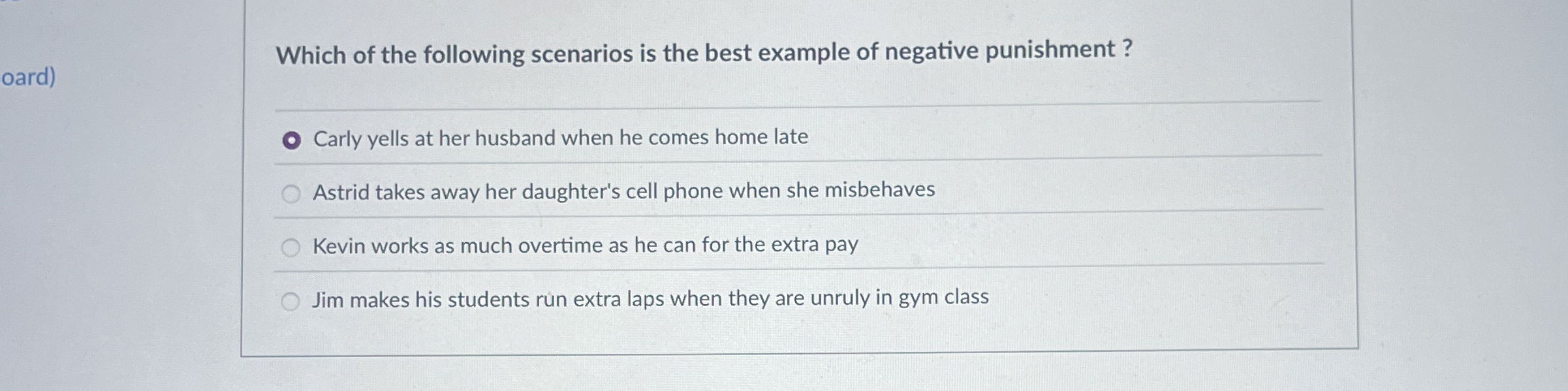 Solved Which of the following scenarios is the best example | Chegg.com