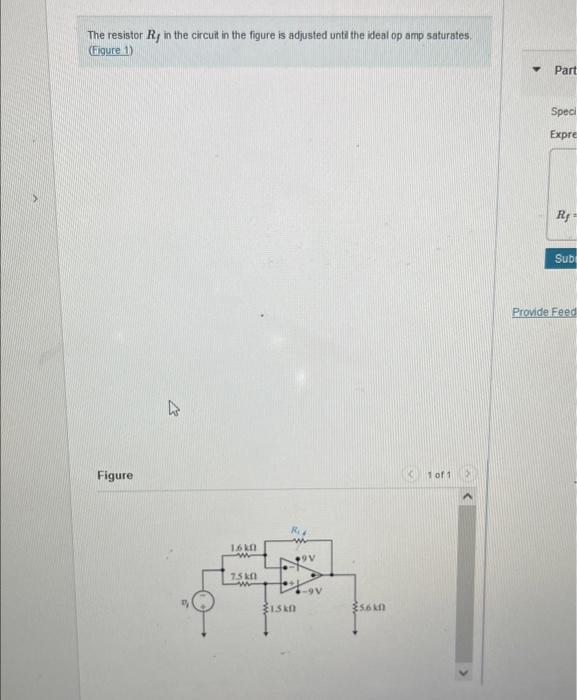 Solved The resistor Rg in the circuit in the figure is | Chegg.com