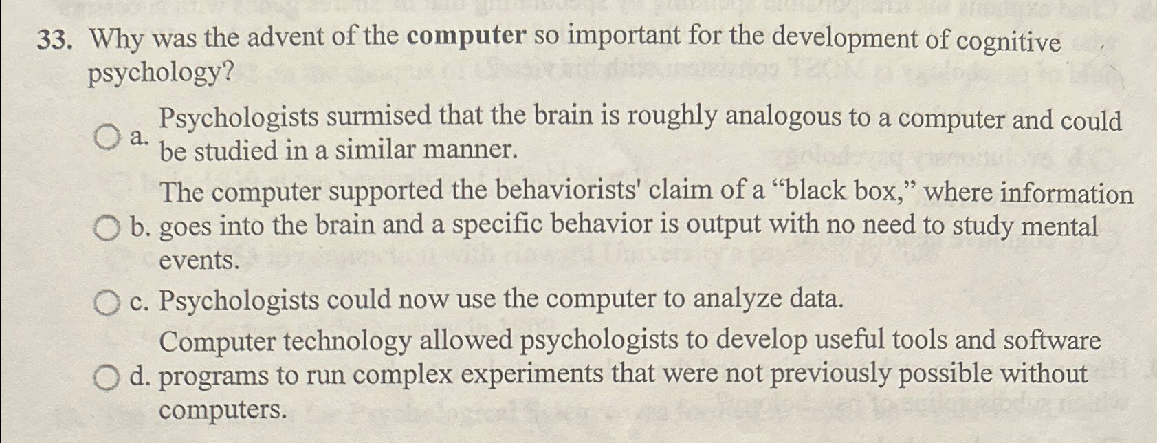 Solved Why was the advent of the computer so important for | Chegg.com