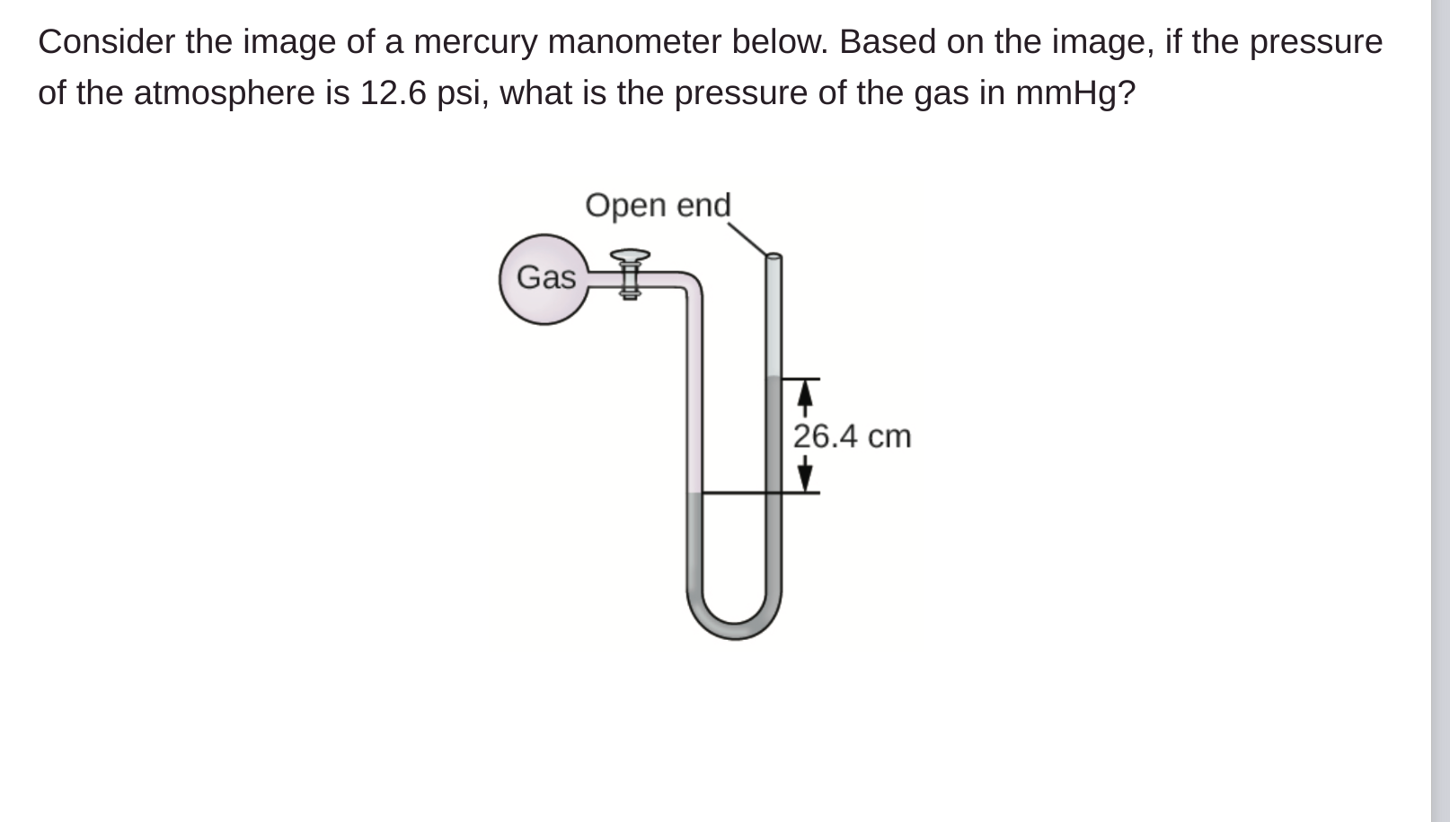Solved by an EXPERT Consider the image of a mercury manometer below. | Chegg.com