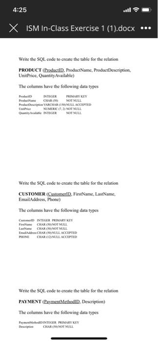 Solved 4:25 X ISM In-Class Exercise 1 (1).docx ... Write the | Chegg.com