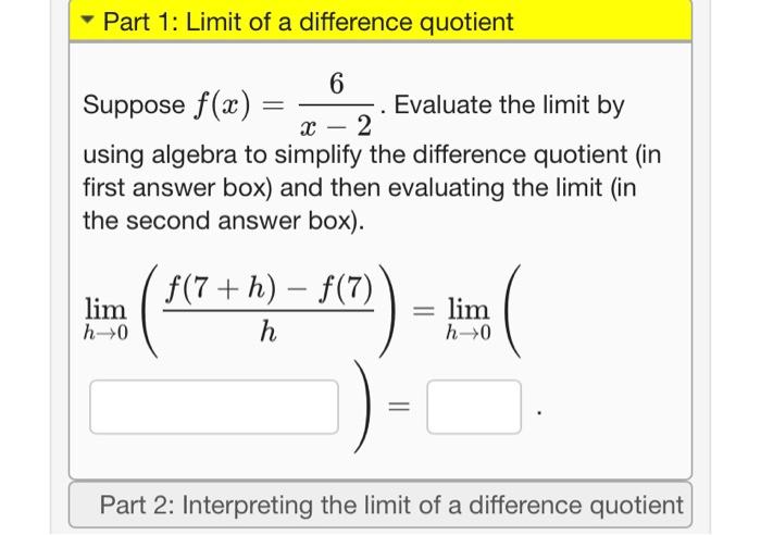 Solved Part 1: The derivative at a specific point Use the | Chegg.com