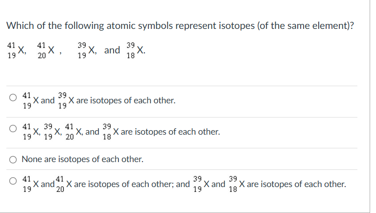 Solved Which of ﻿the following atomic symbols represent | Chegg.com