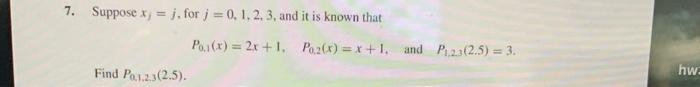 Solved 14 Construct The Lagrange Interpolating Polynomials 1652