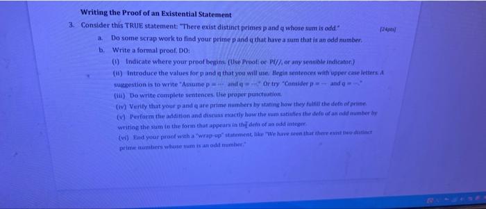 Solved Writing the Proof of an Existential Statement 3. | Chegg.com