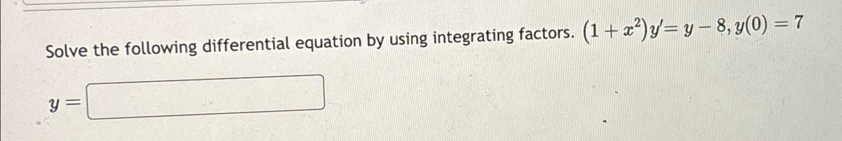 Solved Solve the following differential equation by using | Chegg.com