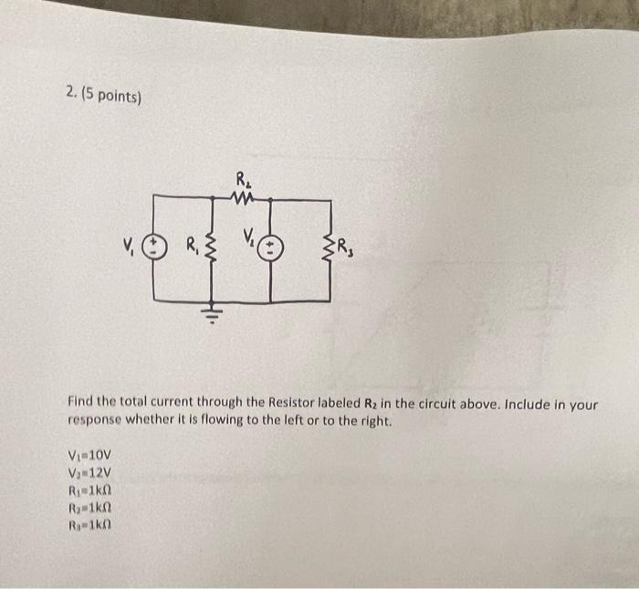 Solved 2. (5 points) Find the total current through the | Chegg.com Solved 2. (5 points) Find the total current through the | Chegg.com