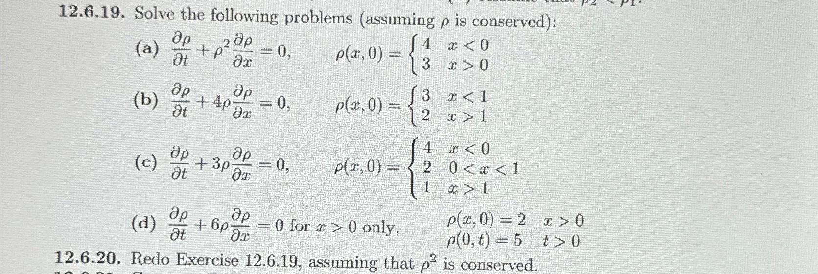 Solved 12.6.19. ﻿Solve the following problems (assuming ρ | Chegg.com