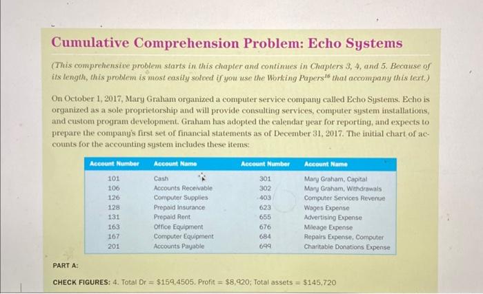 Solved Cumulative Comprehension Problem: Echo Systems (This | Chegg.com
