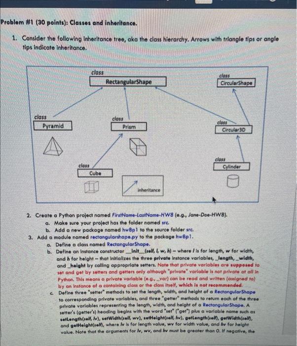 Solved Problem \#1 ( 30 points): Classes and inheritance. 1. | Chegg.com